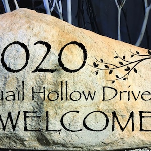 Large Custom Engraved Address Stone - Etsy