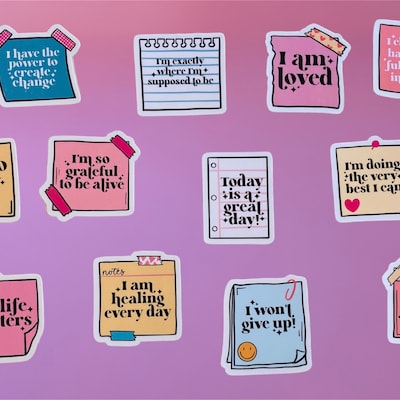 Affirmations Sticky Notes Png Printable Stickers, Inspirational Png ...