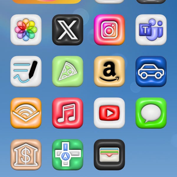 Glitch Icon Pack for Ios Devices, Distorted 3D Pixel Theme, Hacker ...