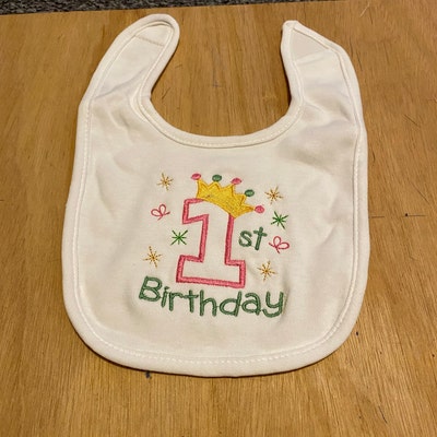 1st Birthday Applique Embroidery Design, Princess Crown, Girl's First ...