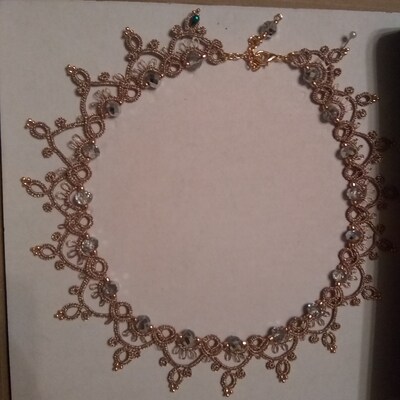 Black and Gold Choker, Statement Tatting Lace Choker, Victorian Choker ...