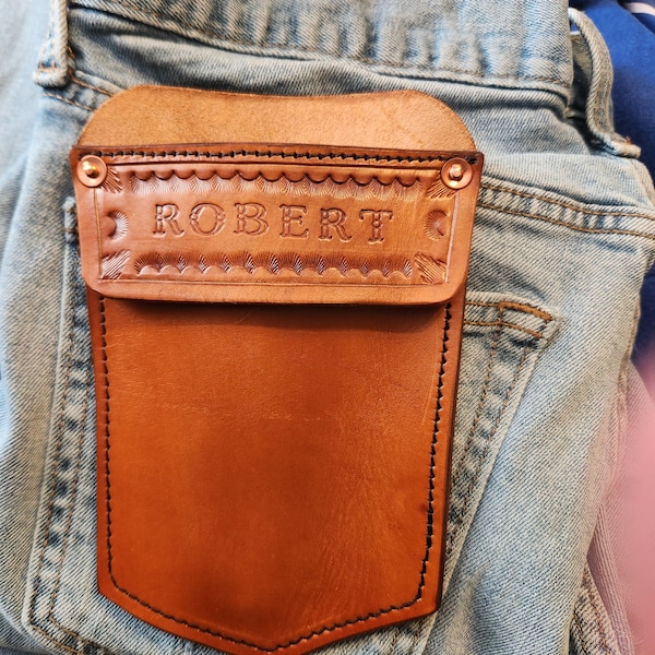 Pocket Protector for Tools Jeans - Brown Personalized - Etsy