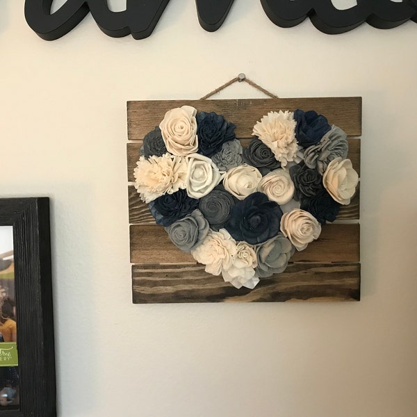 Large Rainbow Wood Flowers Heart Board. Sola Wood Flowers, Rainbow ...