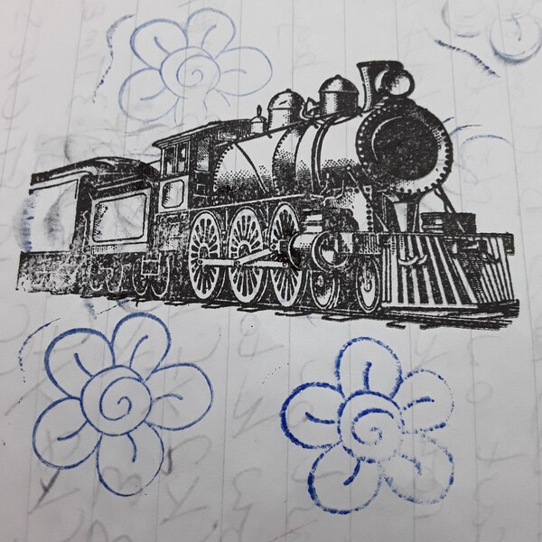 Vintage Steam Train RUBBER STAMP, Train Stamp, Travel Stamp ...