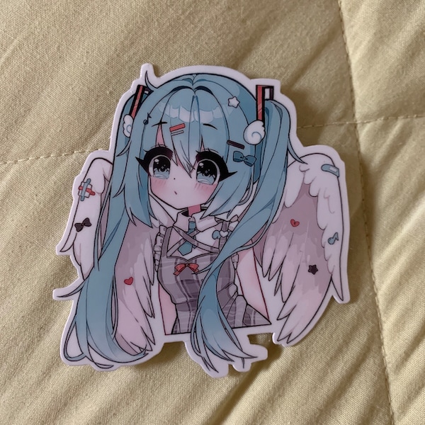 Angel Miku Waterproof Vinyl Sticker Pack - Kawaii Anime Girl Laminated ...
