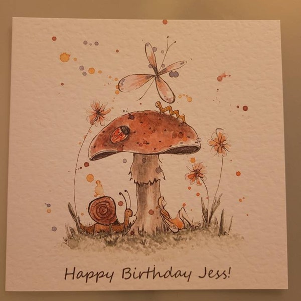 Fairy Birthday Card, Watercolour Birthday Card, Whimsical Birthday Card ...