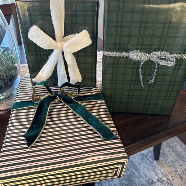 Striped Wrapping Paper Holiday Gift Wrap Green Gift Wrap Elegant ...