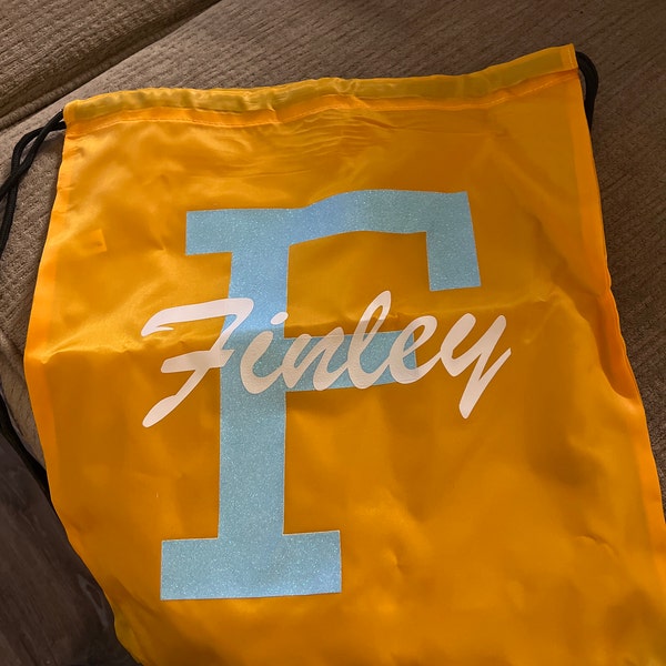 Personalized Drawstring Bag, Custom Monogram Drawstring Bag, Custom Team Bag, Custom Drawstring ...