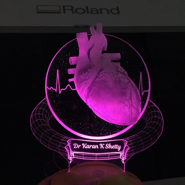 Heart Surgeon Personalized 3D Lamp, Cardiologist Gift, Heart Specialist ...