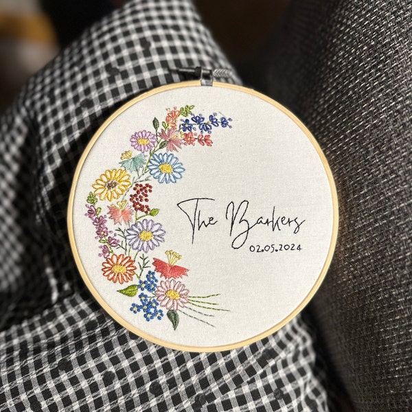 Small Pouch Design DIY Hand Embroidery, Wildflowers Embroidery Pattern ...