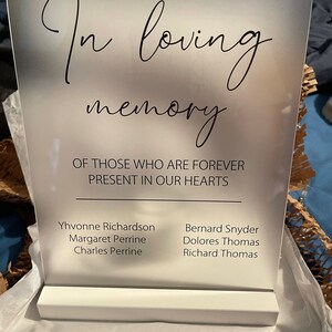 In Loving Memory Sign Customized With Names Wedding Memorial - Etsy
