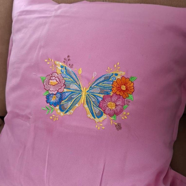 Floral Butterfly Machine Embroidery Design, Spring, Summer Botanical ...