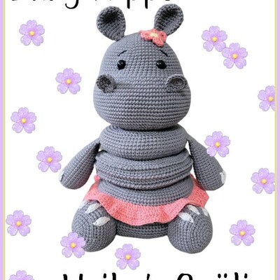 Hippo Stacking Toy Crochet Pattern Amigurumi Safari Animal - Etsy