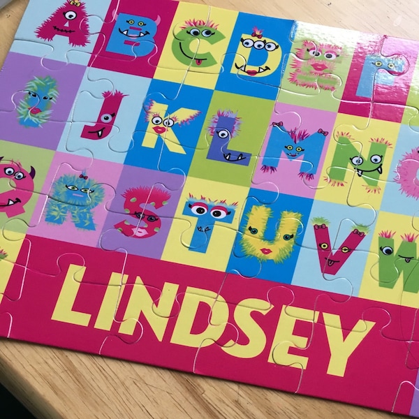 Personalized Monster Alphabet Puzzle for Kids With Name | Custom ...