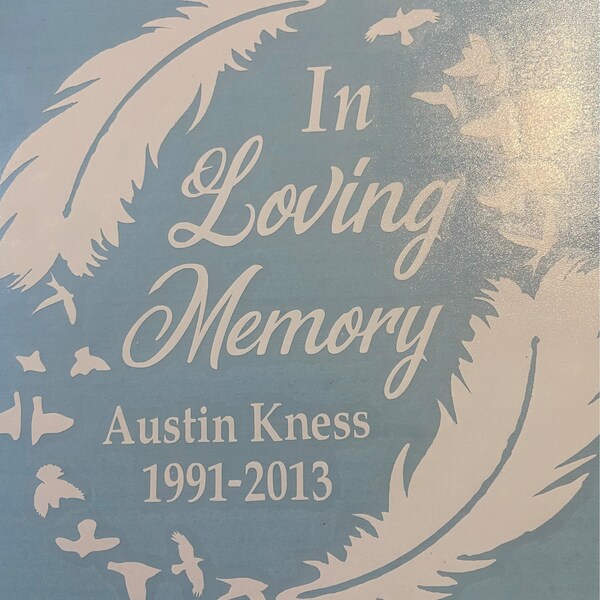 In Loving Memory Vinyl Decal, Customized Name and Date Sticker, Tribute ...