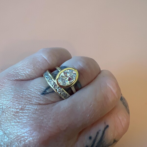 4 CT Moissanite Ring Oval Cut Wedding Ring, Colorless Halo Solitaire ...