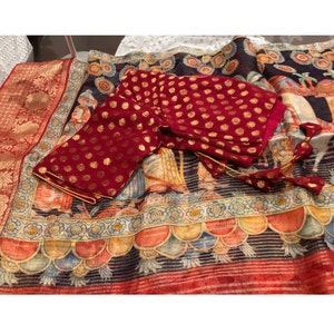 Orange Kanchi Pattu Saree Handwoven Kai Korvai Silk Saree With Ven ...