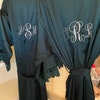 HUNTER GREEN Lace Bridal Robes / Forest Green Robe / Bridesmaid Robe ...