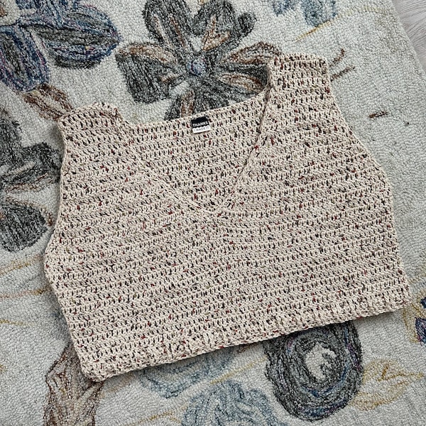 Crochet Tank Top Pattern Modern V-neck Tank Top Easy Summer Top DIY ...