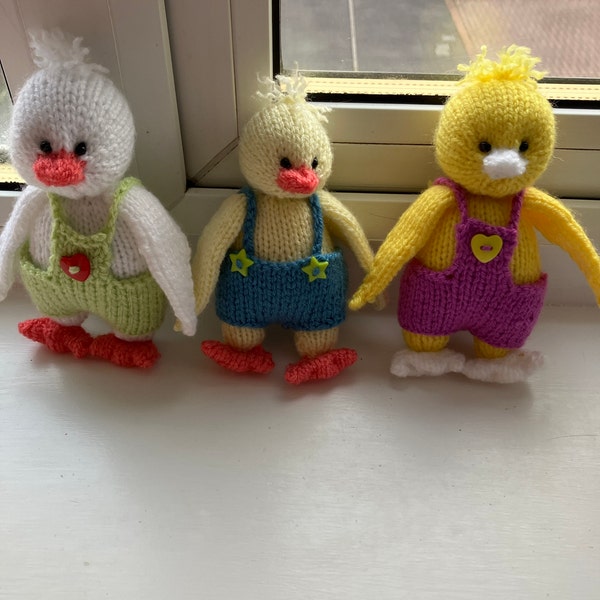 PDF, DUCKLING Knitting PATTERN, Knitted Animal Duck Toy, Flat 2 Needles ...