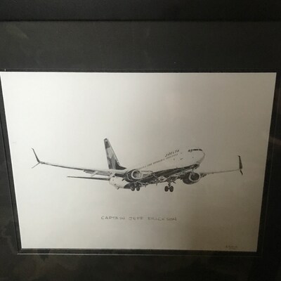 Delta Airlines MD88 Pencil Drawing Fine Art Print You Choose Tail ...