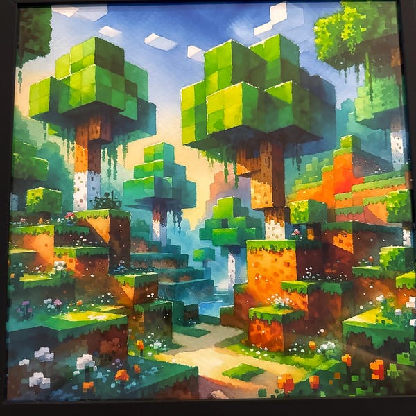 Minecraft Poster Version 1, Minecraft Wall Art, Minecraft Painting ...
