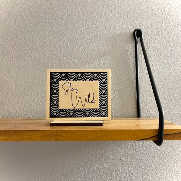 Custom Engraved Standing Wood Sign | Scallop Pattern Wedding Signs ...