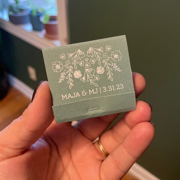 Personalized Matchbooks Custom Roses Design - Wedding Favor Matches ...
