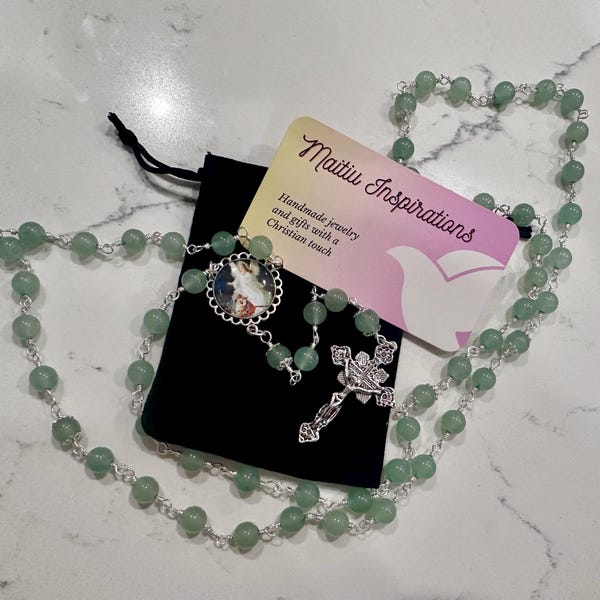Catholic Rosary Featuring St. Dominic, Blue Black Cats Eye Beads ...