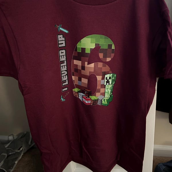 Minecraft Birthday Shirt - 9 - Etsy