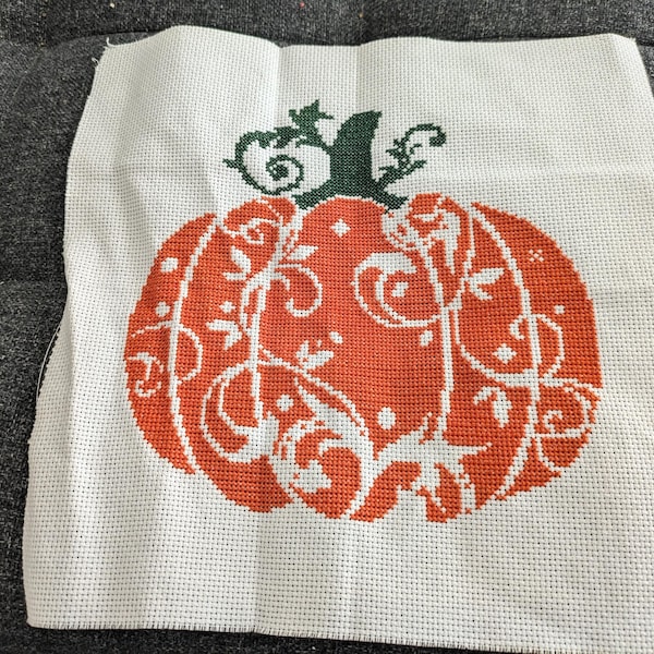 Pumpkin Cross Stitch Pattern PDF, Fall Cross Stitch, Swirly Pumpkin, Fall, Halloween ...