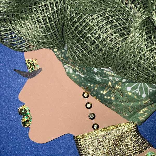 Diva Wreath Rail: Afro Woman, Door Hanger, Wood Blank (tutorial) - Etsy