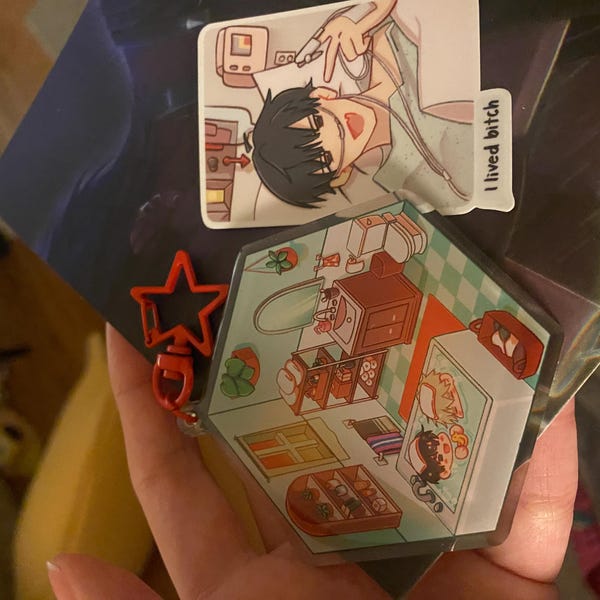 Alien Stage Isometric Room Epoxy Keychain Ivantill Hyunaluka Mizisua - Etsy