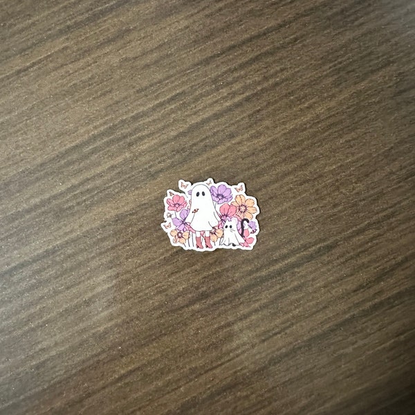 Ghost Stickers Ghost Girl With Flowers Spooky Stickers Cat Ghost ...