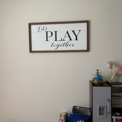Lets Play Sign-playroom Sign-toy Room Wall Art-toy Room Sign-kids Game ...