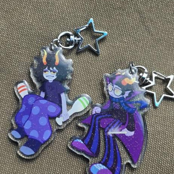 Homestuck Beta Troll Glitter Keychains - Etsy