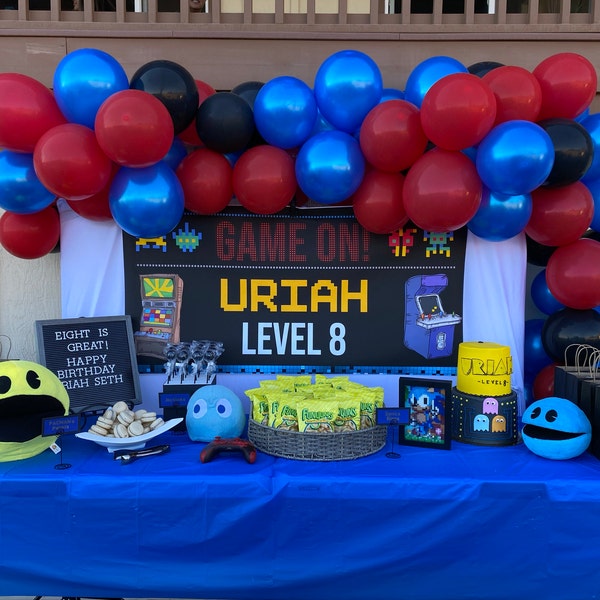 Arcade Birthday Banner, Happy Birthday Arcade Banner, 10th Birthday ...