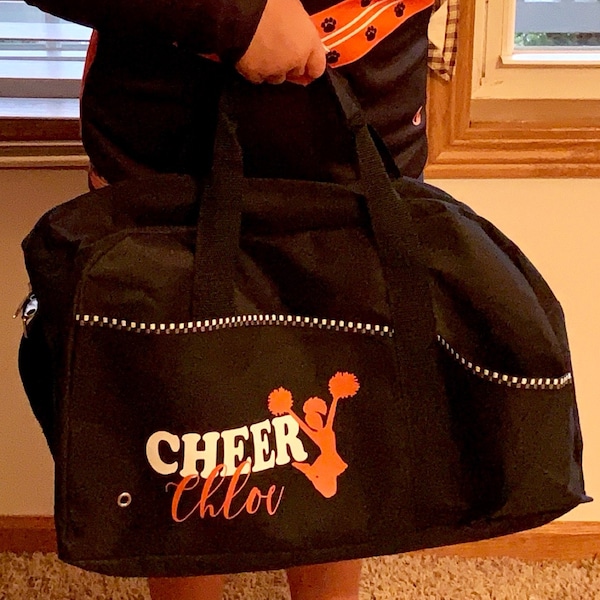 Personalized Cheer Bag, Cheerleader Bag, Custom Duffle Bag, Black ...