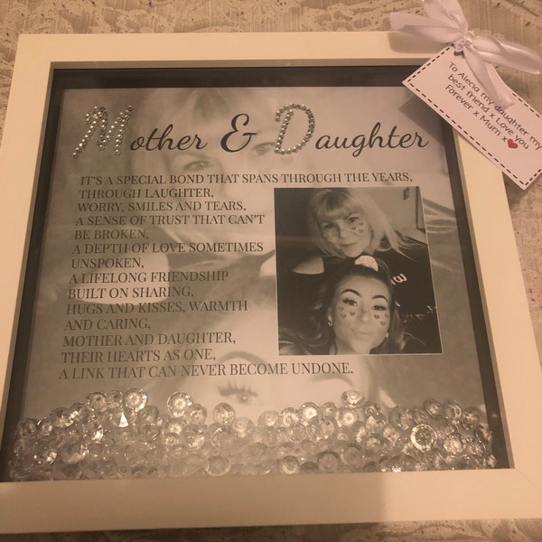 Personalised Mother & Daughter Photo Frame. Box Frame Mother. Daughter ...