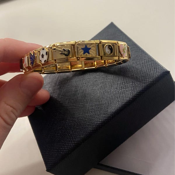 Gold Italian Bracelets, Custom Vintage Italian Bracelets, Personalized ...