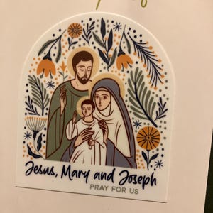 The Holy Family Waterproof Vinyl Sticker | Catholic Sticker | Catholic ...
