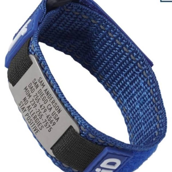 Medical Alert Bracelet Runner Emergency ID Nylon Wristband Custom ...