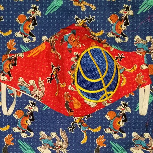 Space Jam Cotton Fabric by the Yard - Red Space Jam Players Tonal ...