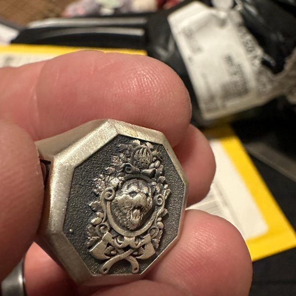 Greek Spartan Warrior Unique Signet Ring for Men in Silver, Vintage ...