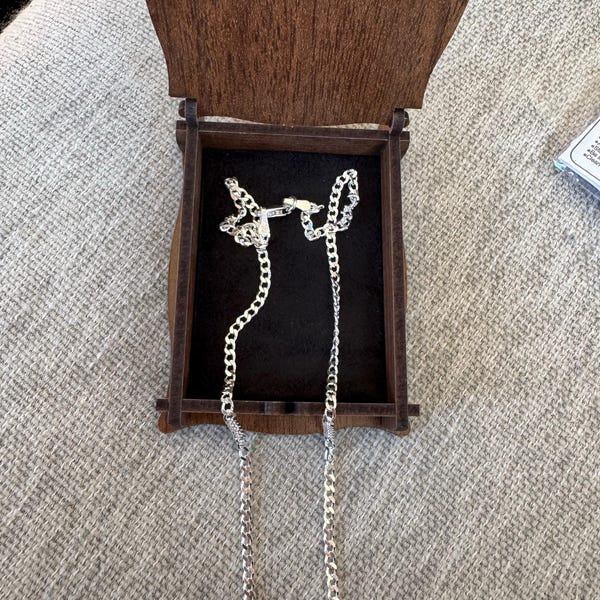 925 Sterling Silver Round Box Chain Necklace: Handmade Pendant Chain - Etsy