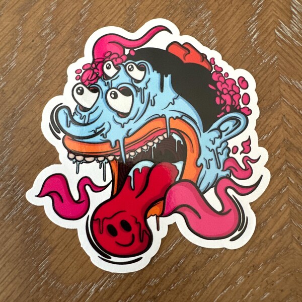 Mushroom Stickers, 2 Pack, Psychedelic, Trippy, Waterproof, Rainbow ...