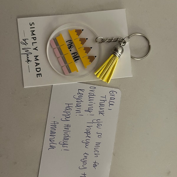 Personalized Teacher Education Key Chain| Teacher Appreciation| Teacher ...