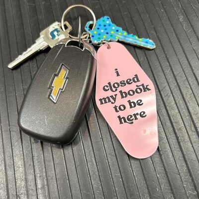 Funny Custom Keychains Trendy Unique Motel Keyring Choose Your Color ...