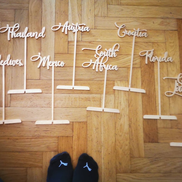 Wedding Table Names Personalised Signs Table Numbers Decorations Laser ...