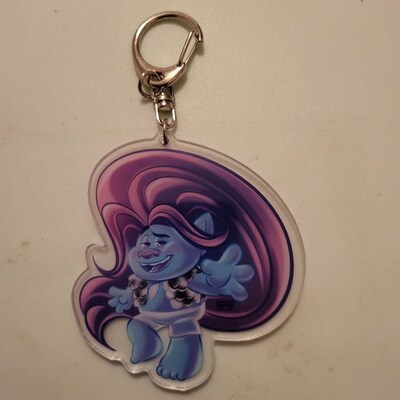 KEYCHAIN Trolls Band Together Brozone Floyd Singing 7cm, Clear Acrylic ...